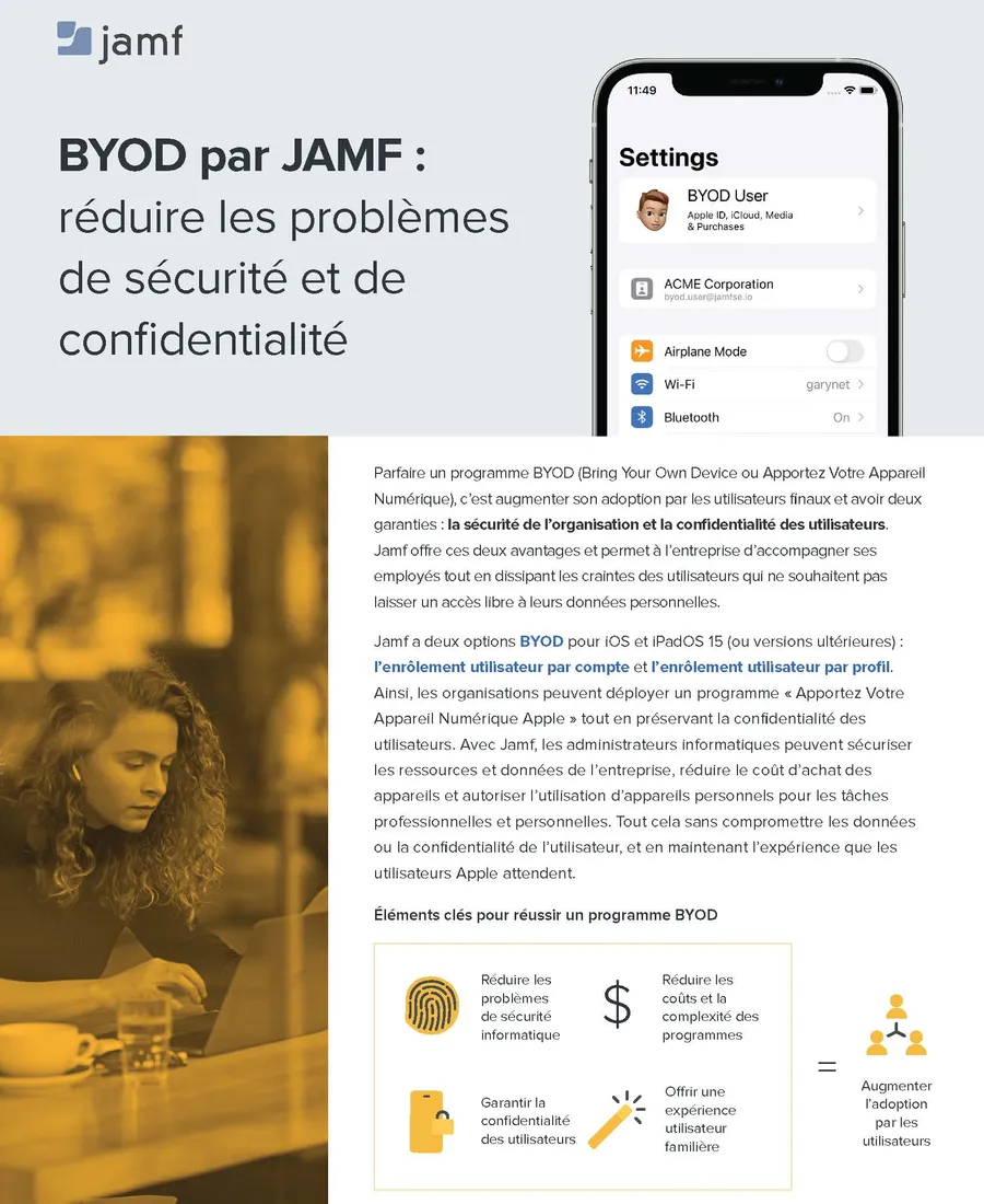 BYOD par JAMF : réduire les problèmes de sécurité et de confidentialité