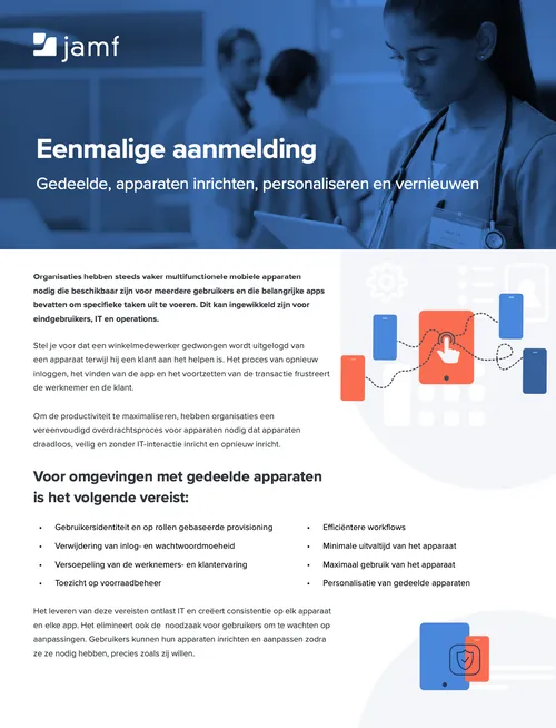 Eenmalige aanmelding | Jamf Setup and Reset | Gedeeld apparaatbeheer