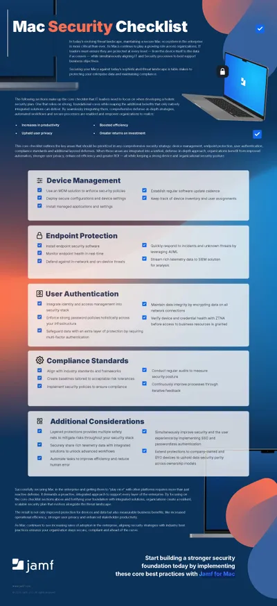 Enterprise Mac Security Checklist for IT Departments