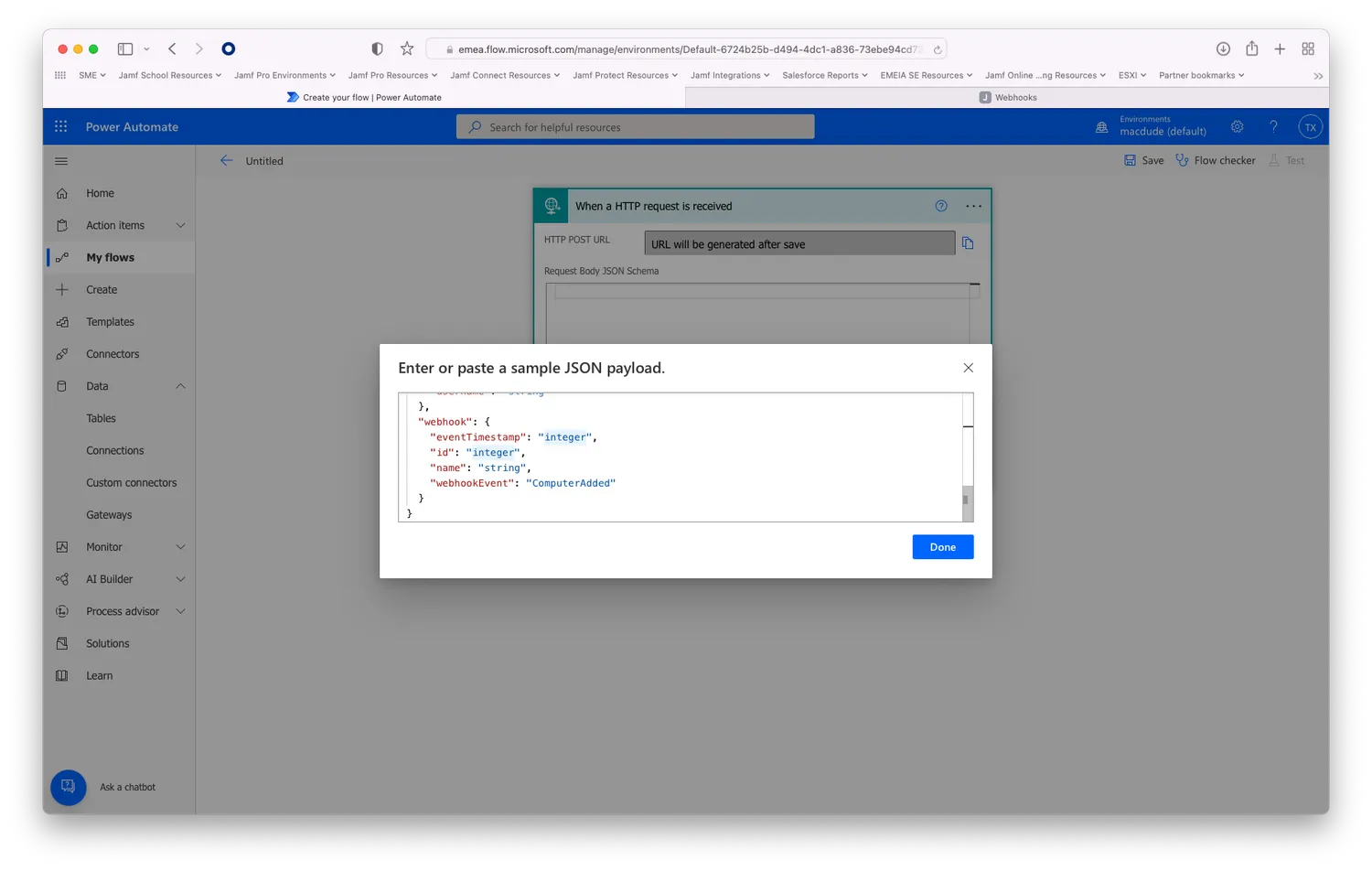 Jamf Pro Webhooks and PowerAutomate workflow for Microsoft Teams ...
