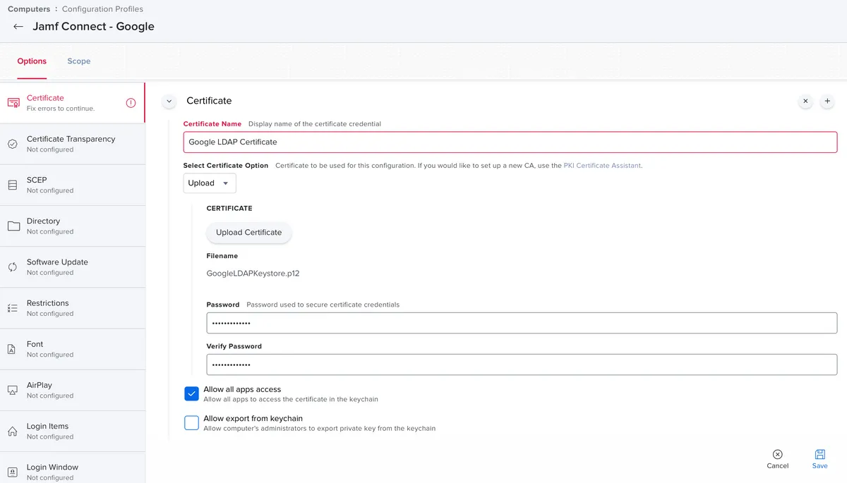 Keeping passwords in sync with Google Cloud and Jamf Connect