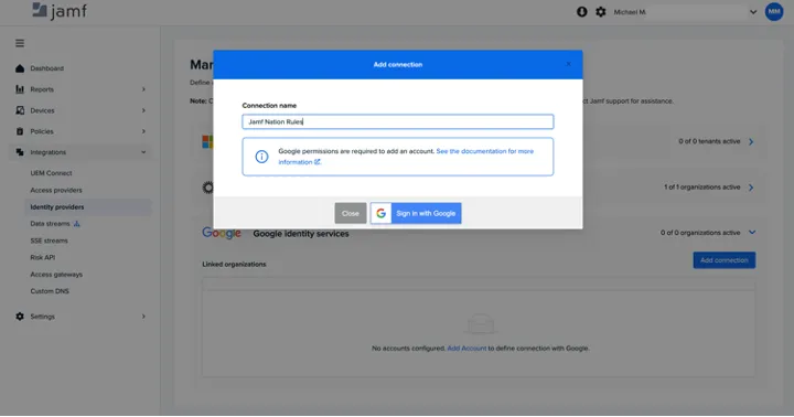 Google Identity Provider + Jamf. Mobile authentication guide