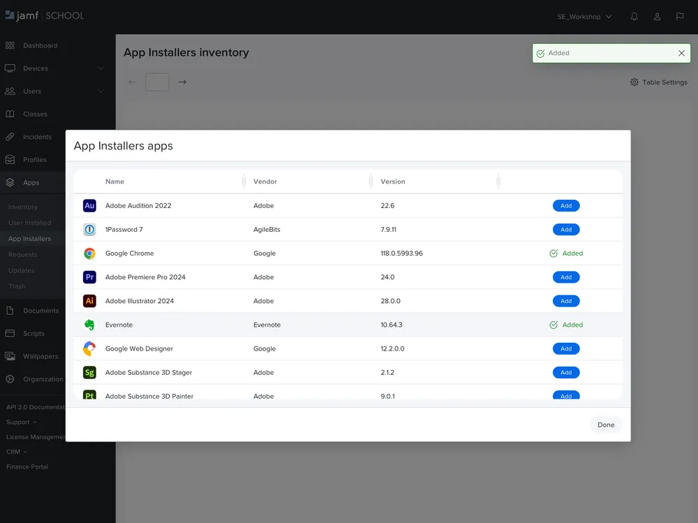 App Installers for Jamf School