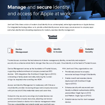 Jamf & Okta: Manage and secure identity and access for Apple at work