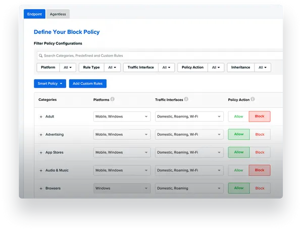 Jamf Data Policy | Content filtering | Data Usage Policies