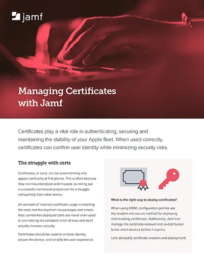 Create, manage and deploy certificates with Jamf