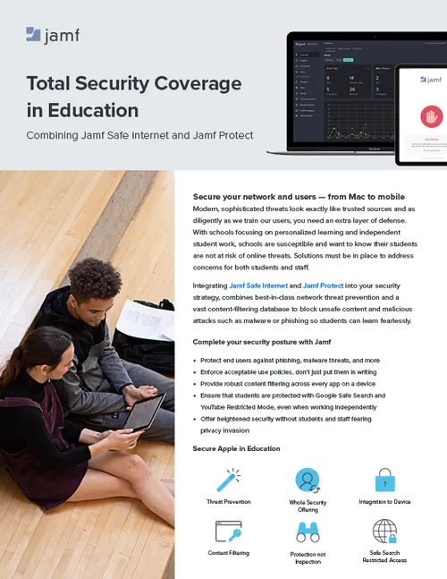 Combining Jamf Protect and Jamf Safe Internet brochure | Jamf