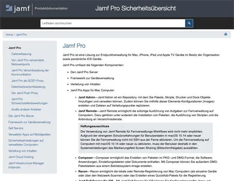 Jamf Pro Sicherheitsübersicht | Jamf