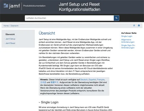 Jamf Setup und Reset Konfigurationsleitfaden | Jamf