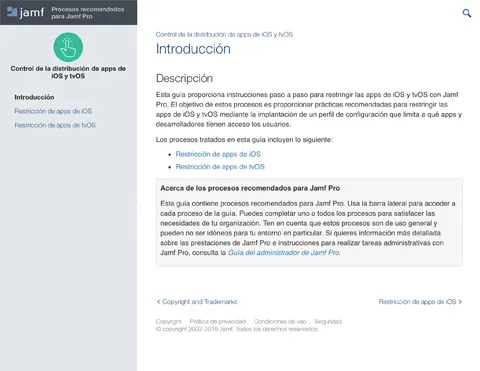Procesos recomendados para Jamf Pro: Control de la distribución de apps ...