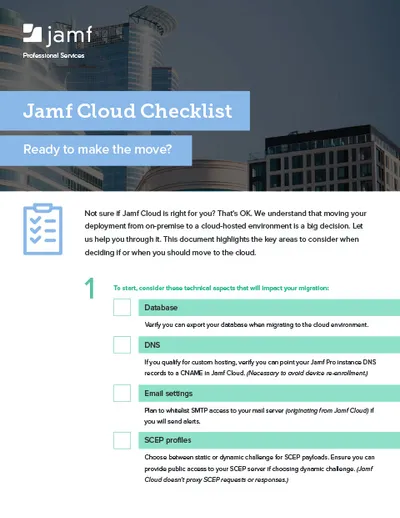 Jamf Cloud Checklist | Jamf