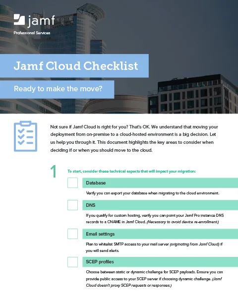 Jamf Cloud Checklist | Jamf