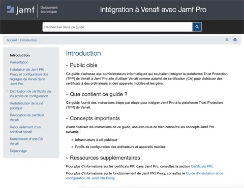 Intégration à Venafi avec Jamf Pro, 10.40.0 ou version ultérieure | Jamf