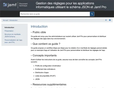 Gestion des réglages pour les applications informatiques utilisant le schéma JSON et Jamf Pro | Jamf