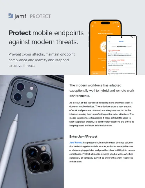 Jamf Protect for Mobile: Mobile endpoint protection and compliance solutions