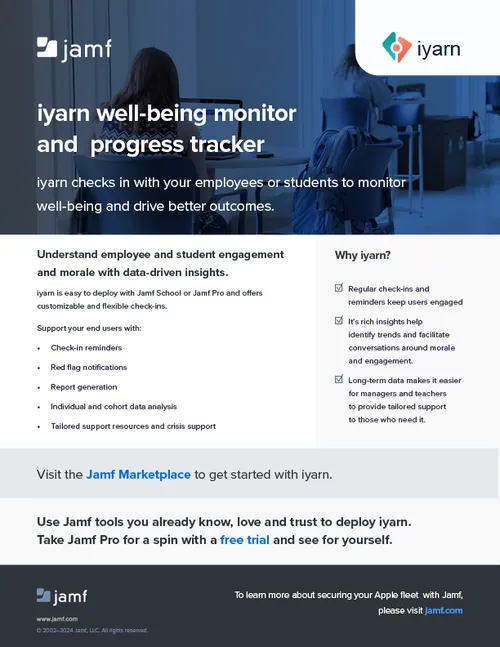 iyarn well-being monitor and progress tracker