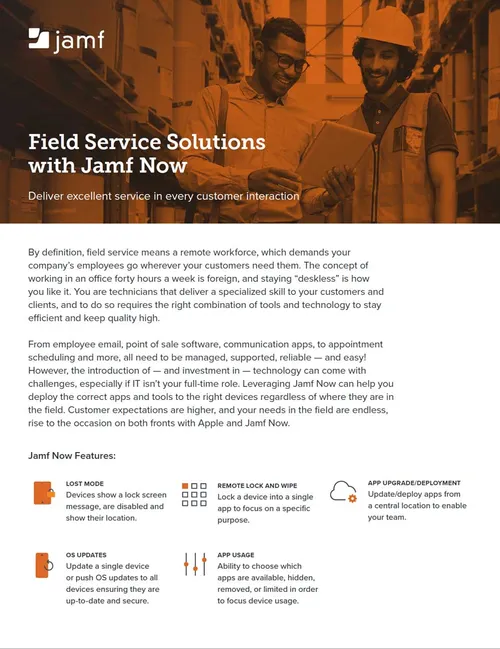 Field Service Solutions with Jamf Now | White Paper
