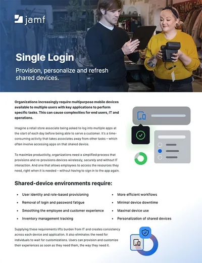 Single Login | Jamf Setup and Reset | Shared Device Management Single Login | Jamf Setup and Reset | Shared Device Management