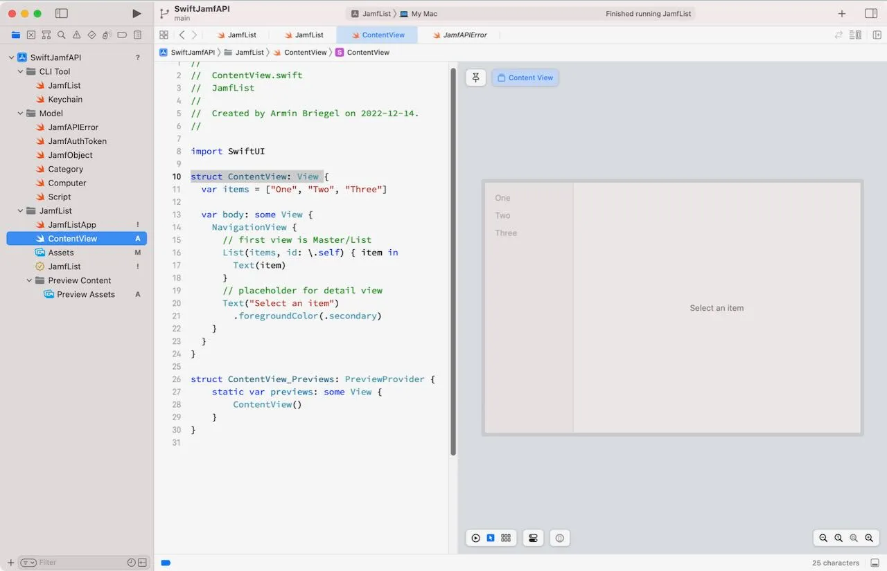 Jamf Pro API and Apple's Swift: Building the SwiftUI App