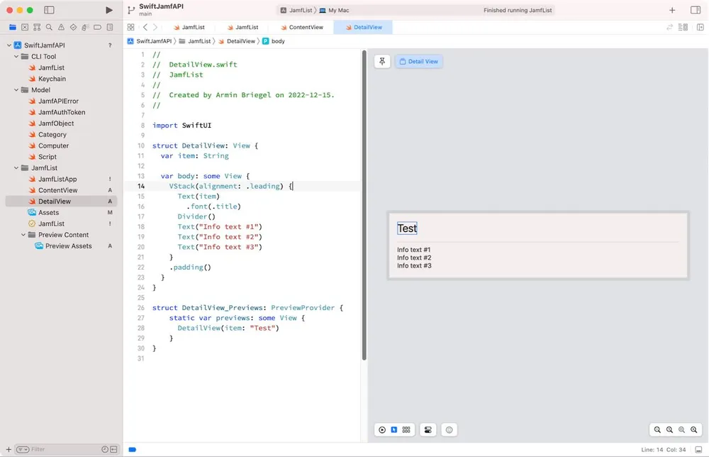 Jamf Pro API and Apple's Swift: Building the SwiftUI App
