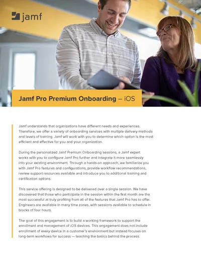 Jamf Pro Premium Onboarding | iOS