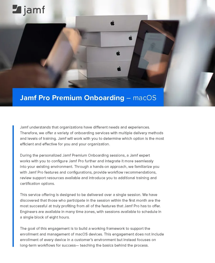 Jamf Pro Premium Onboarding – macOS
