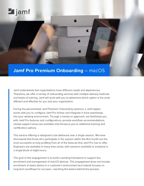 Jamf Pro Premium Onboarding – macOS