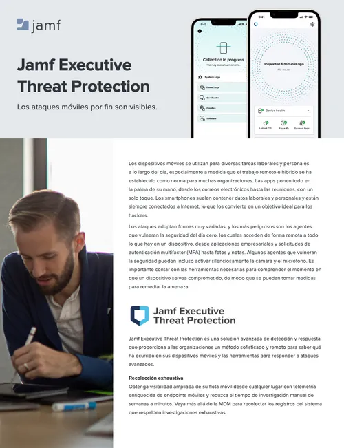 Jamf Executive Threat Protection | Detección y protección de dispositivos móviles | Jamf
