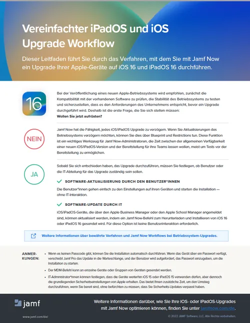Vereinfachter iPadOS- und iOS-Upgrade-Workflow mit Jamf Now | Jamf