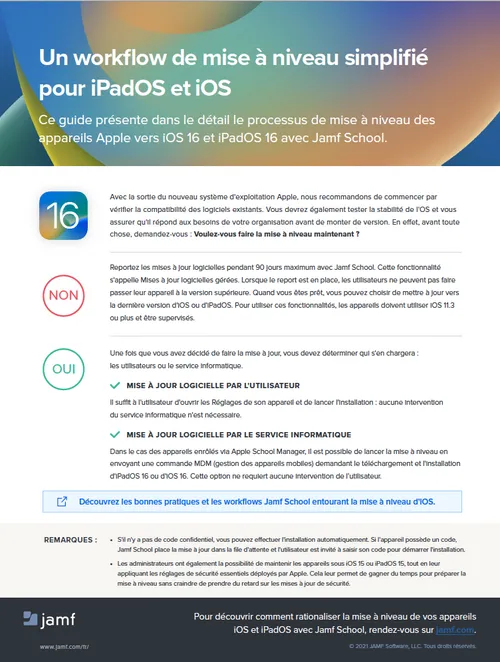 Jamf School : un workflow de mise à niveau simplifié pour iPadOS et iOS ... Jamf School : un workflow de mise à niveau simplifié pour iPadOS et iOS ...